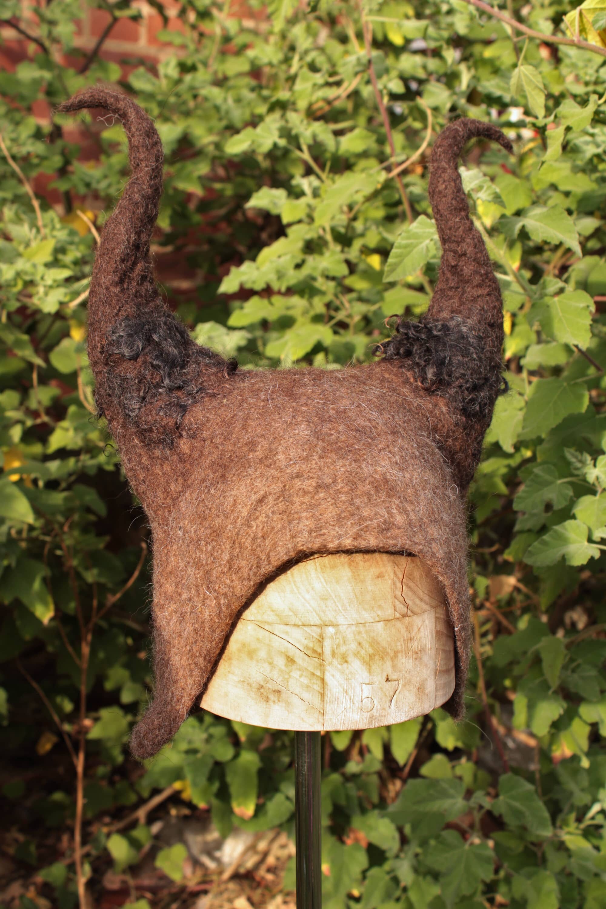 Loveful Maleficent Style Sauna Hat Brown Ombre Felted Hat With Sheep ...