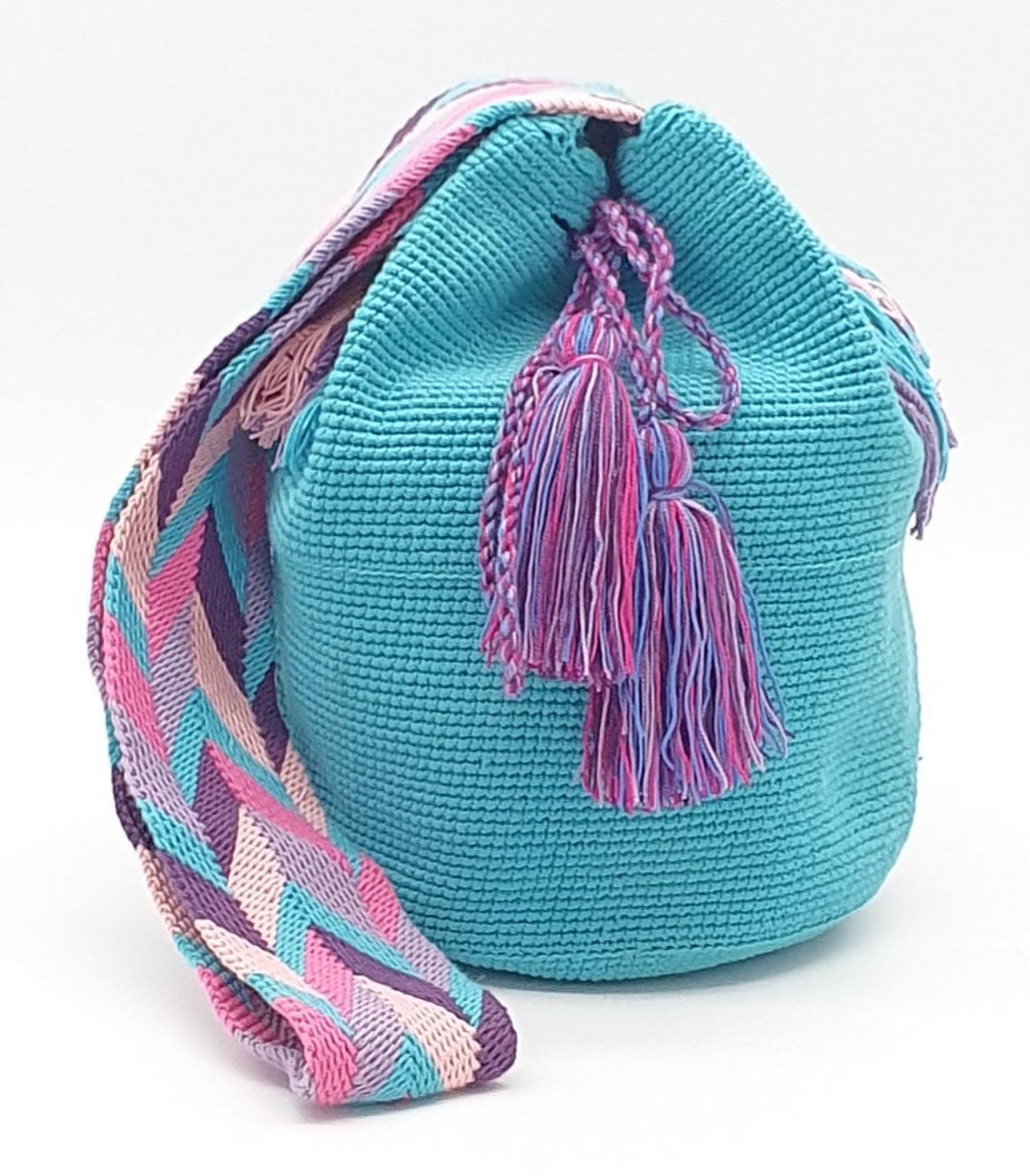 Handmade Blue Wayuu Bag Directly From Guajira, Colombia: Traditional ...