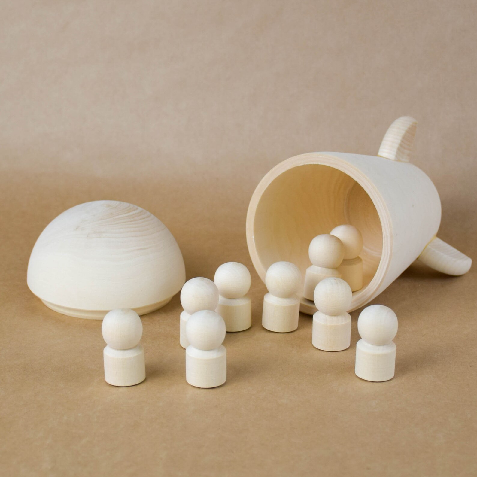 Wooden Rocket Toy & Alien Peg Dolls Set Stacker Toy Space | Etsy