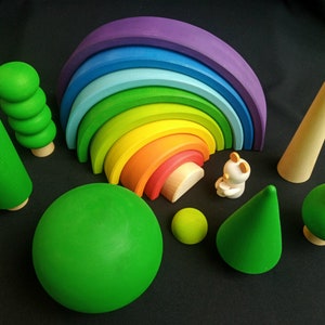 Wooden Tree Toy Set Woodland Trees Playset Nursery Decor | Etsy