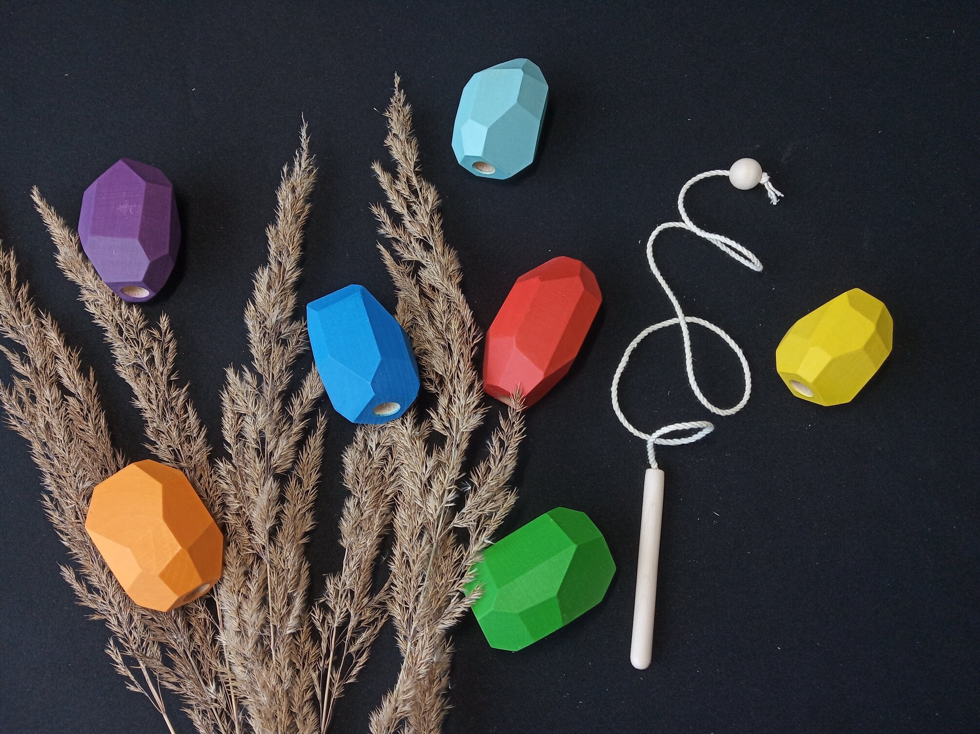 Wood Lacing Toy Balancing Stones Learning Toy Child | Etsy