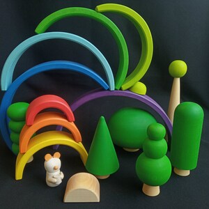 Wooden Tree Toy Set Woodland Trees Playset Nursery Decor | Etsy