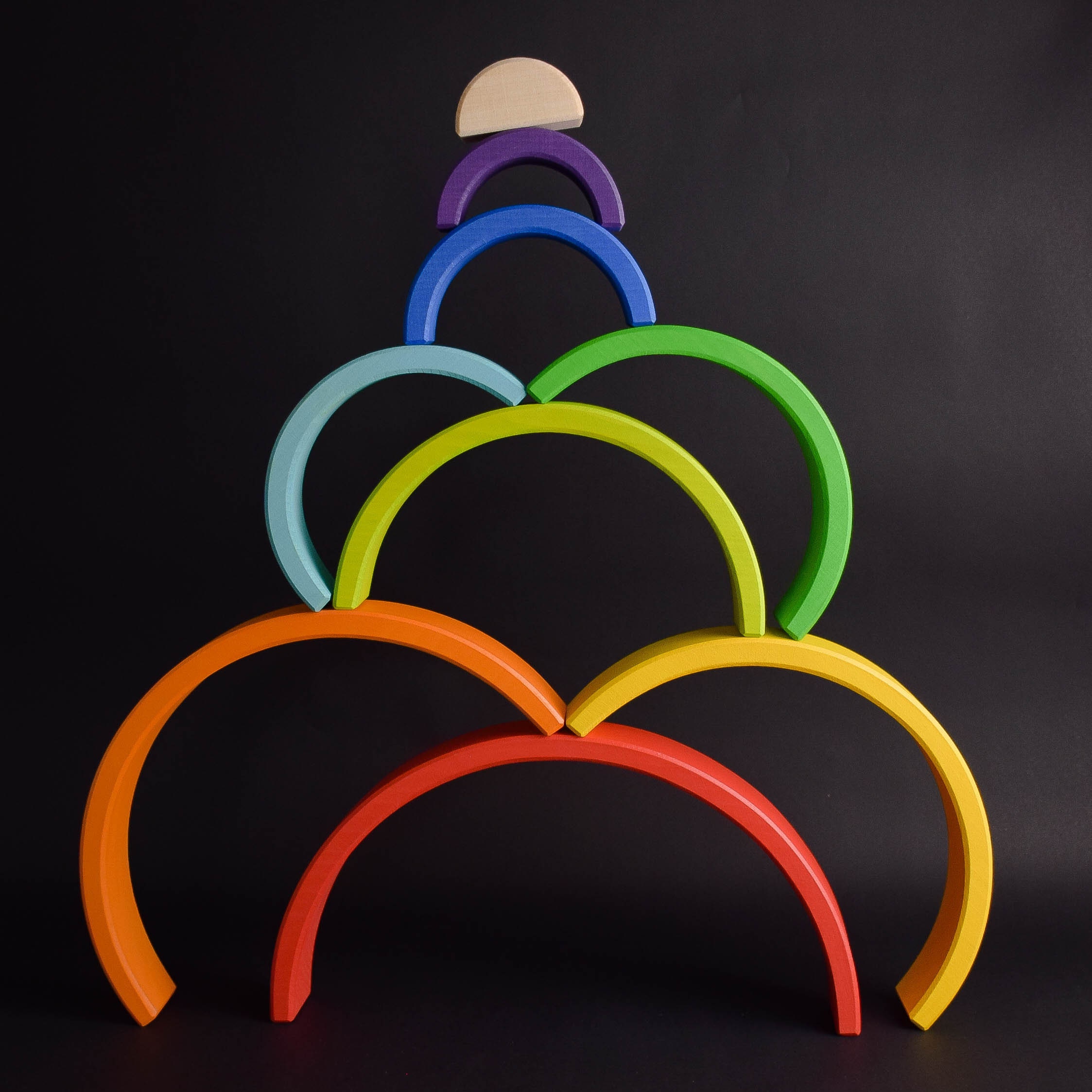 Wooden Rainbow Stacking Toy Large 9 Piece Montessori Rainbow - Etsy.de