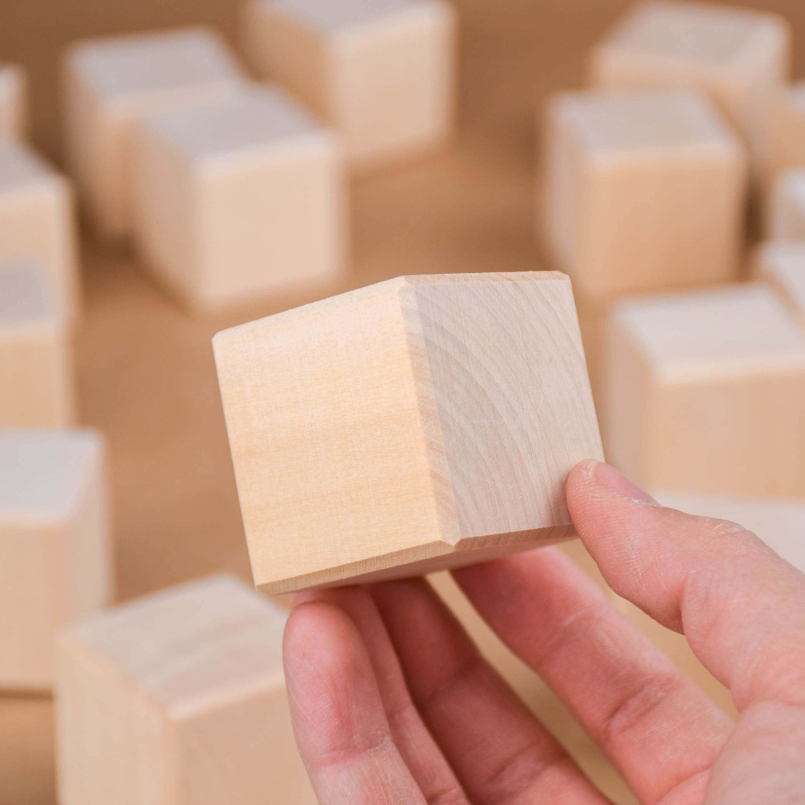 Wood Baby Square Building Blocks Toy Set Montessori Baby | Etsy