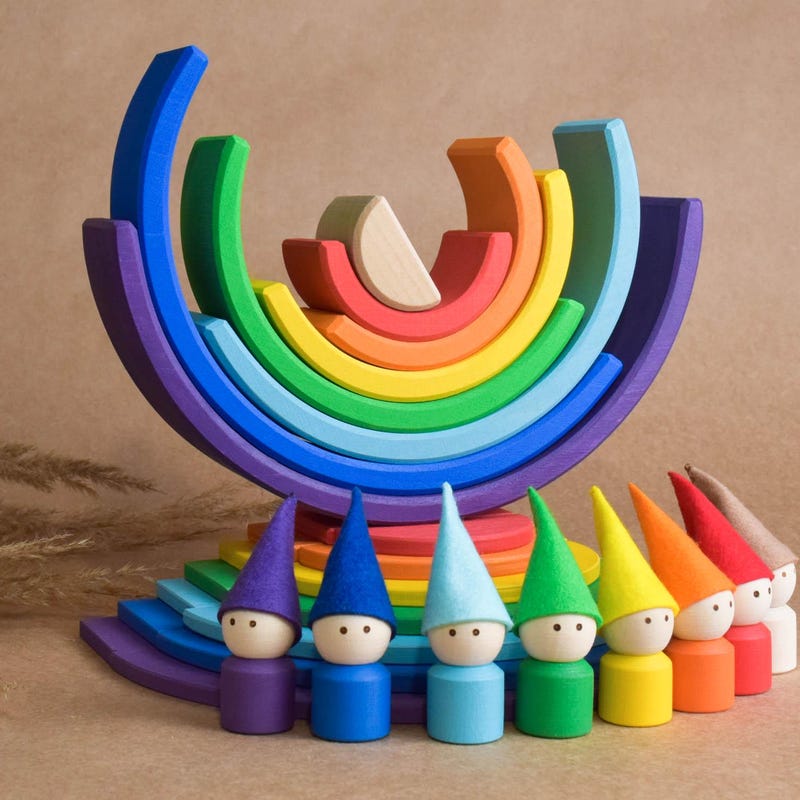 Wooden Rainbow Stacker - Etsy