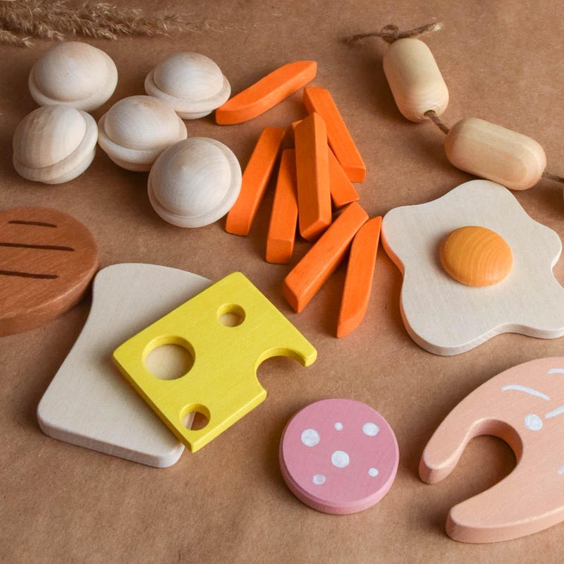 Wooden Play Food - Etsy