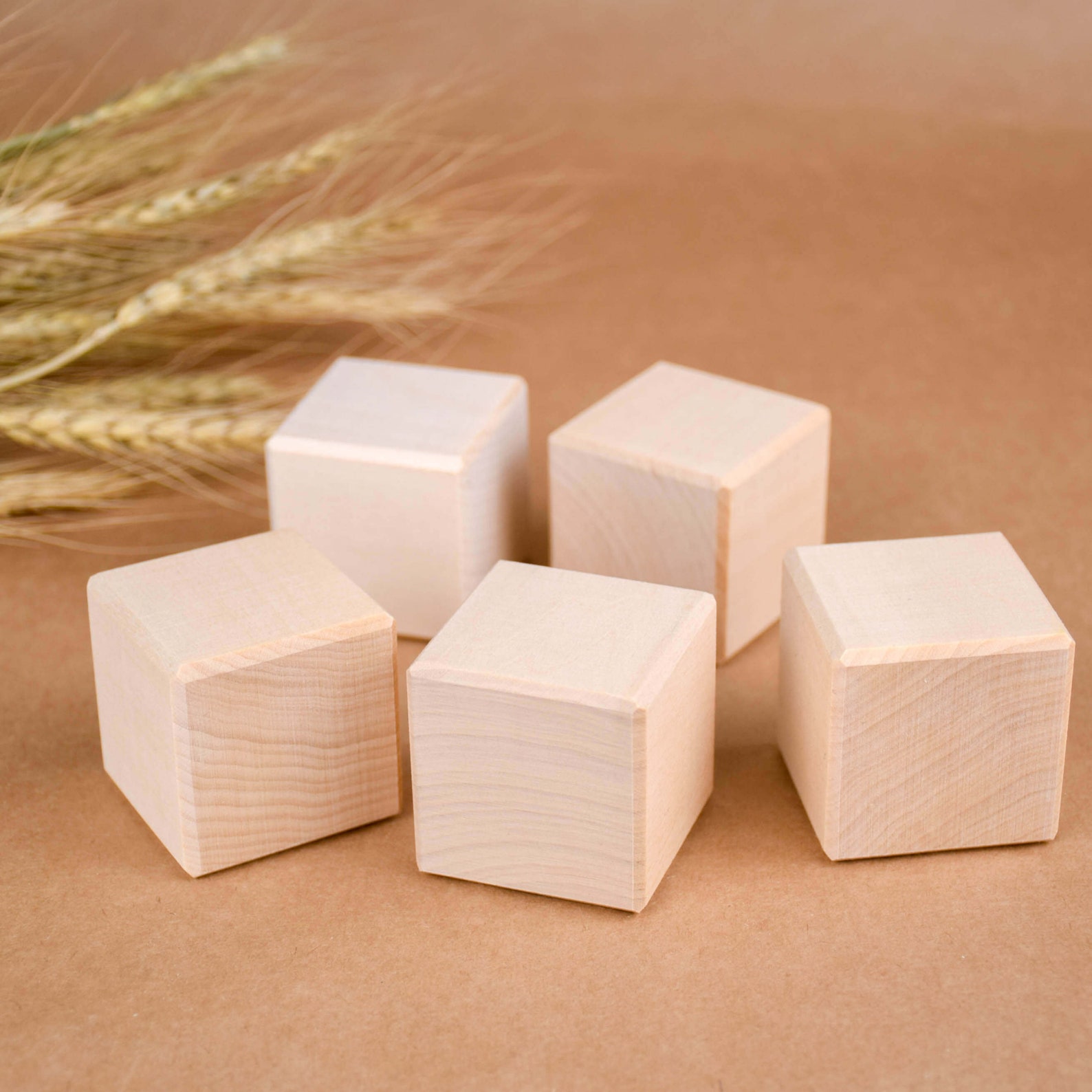 Wood Baby Square Building Blocks Toy Set Montessori Baby | Etsy