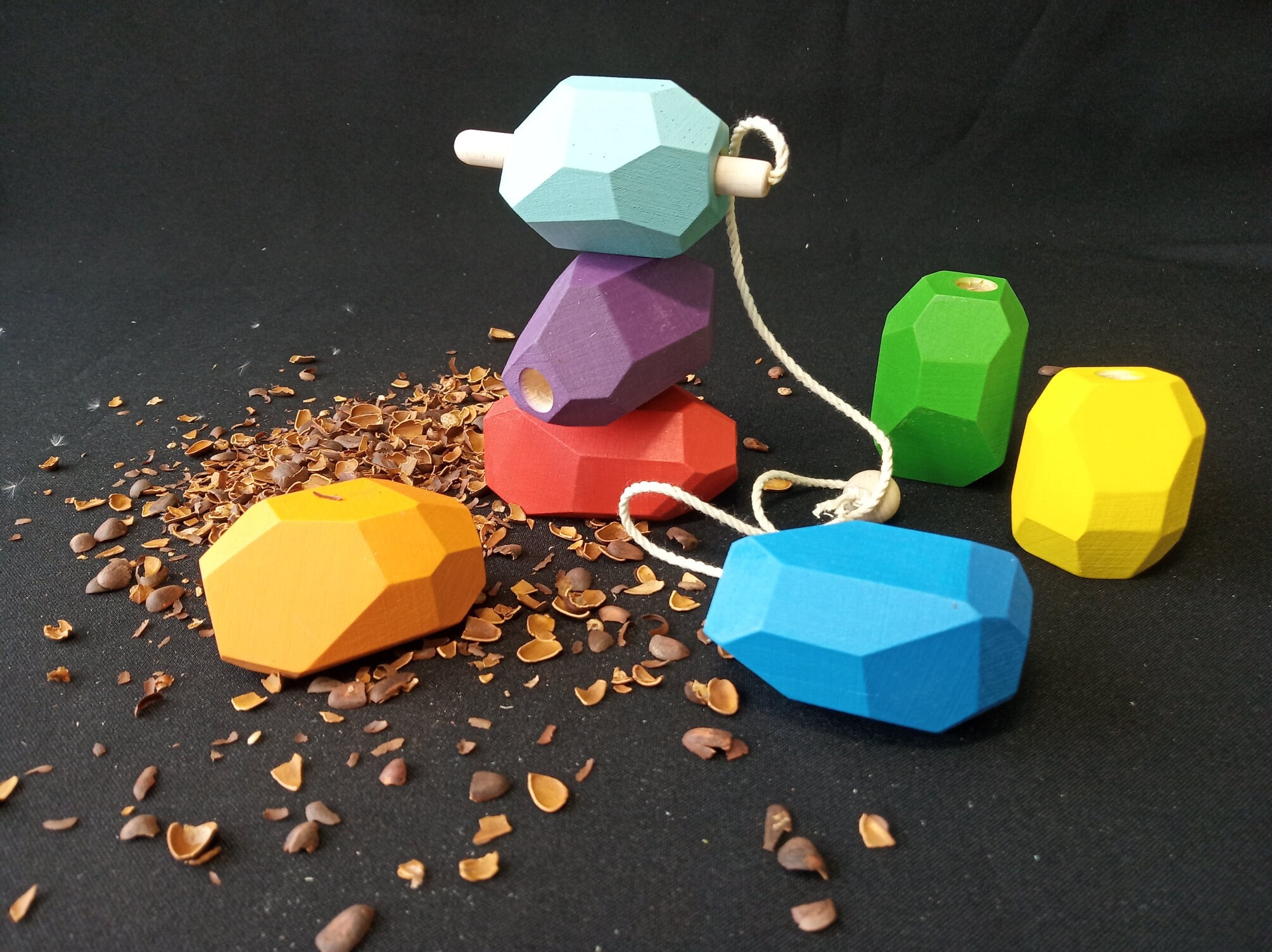 Wood Lacing Toy Balancing Stones Learning Toy Child | Etsy