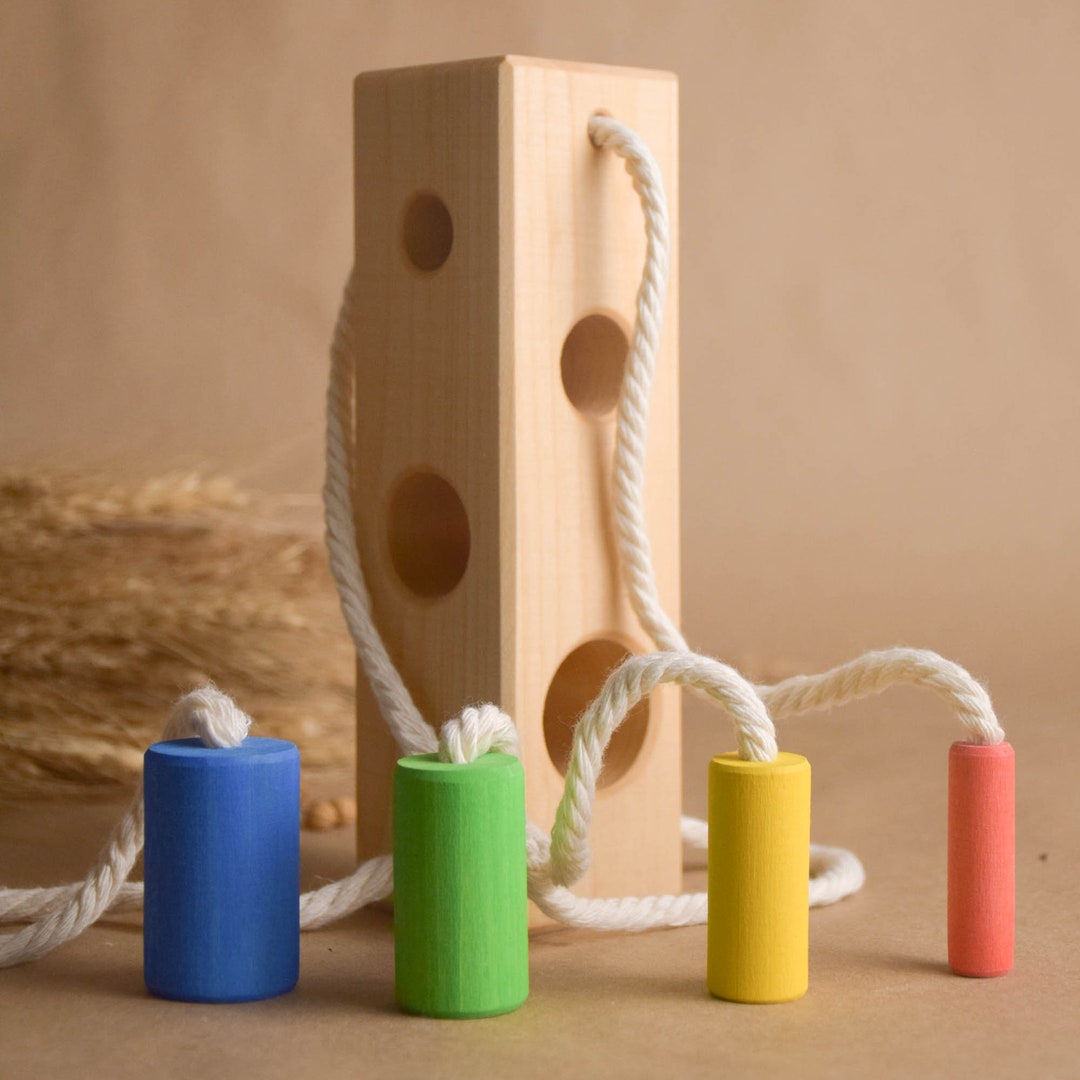 Montessori Color Sorting Activities for Preschoolers Rainbow Wood Block ...