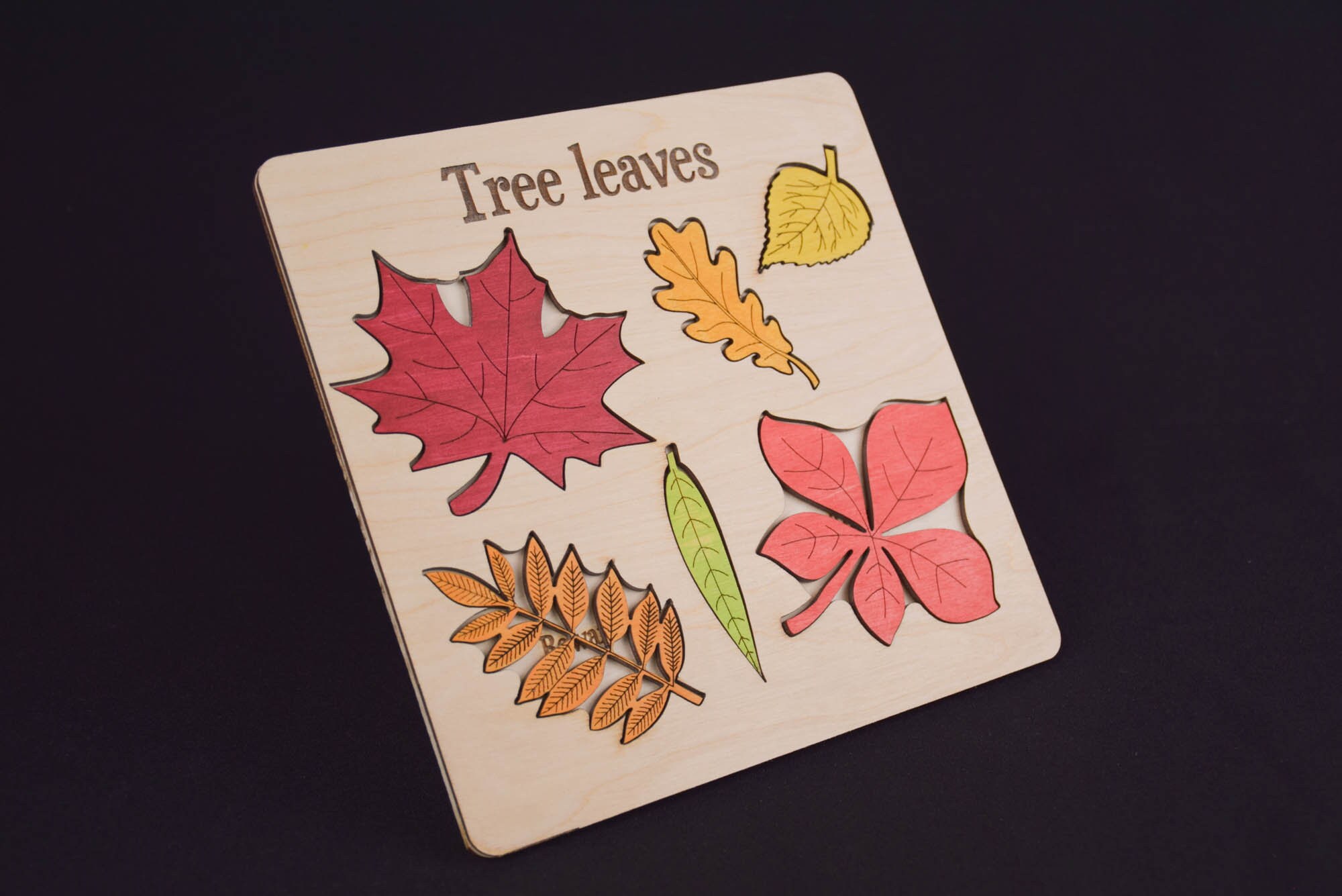 Wood Leaf Montessori Puzzle for Kids Wooden Baby Puzzle | Etsy