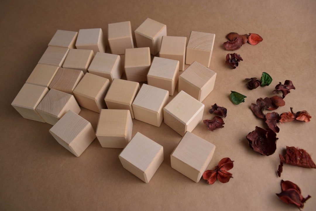 Wood Baby Square Building Blocks Toy Set Montessori Baby - Etsy