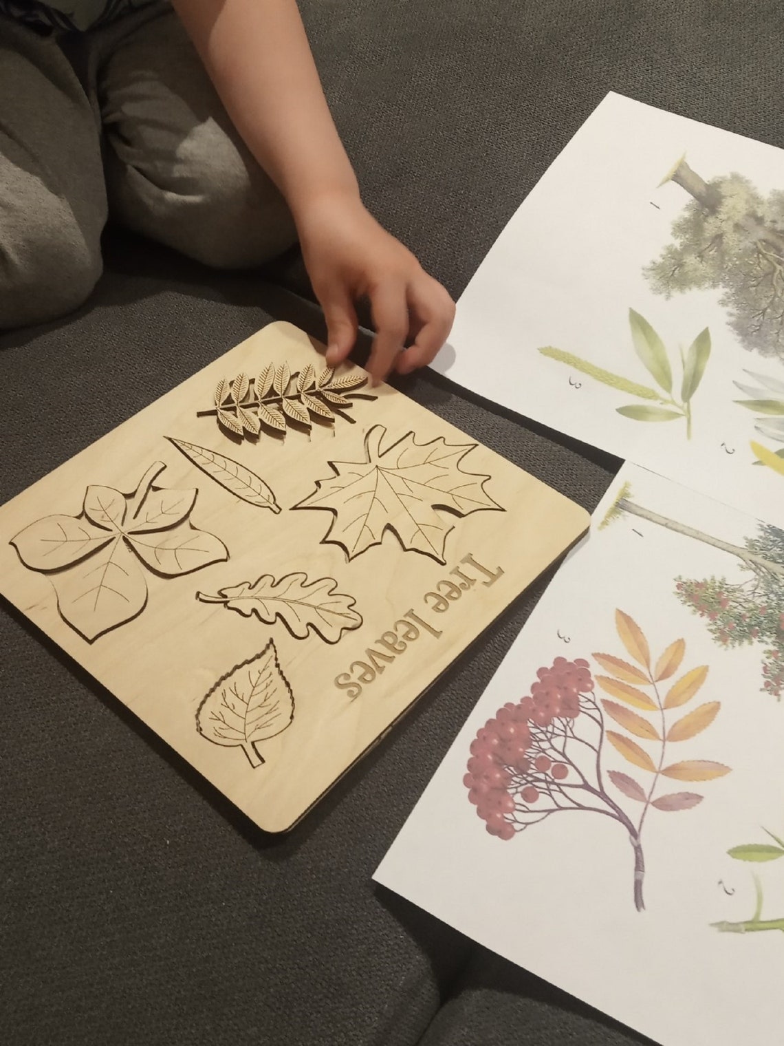 Wood Leaf Montessori Puzzle for Kids Wooden Baby Puzzle | Etsy