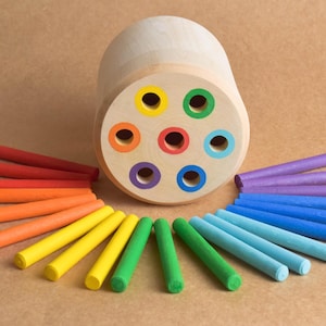 Matchstick Color Drop Sorter Toy Baby Development Learning Game ...