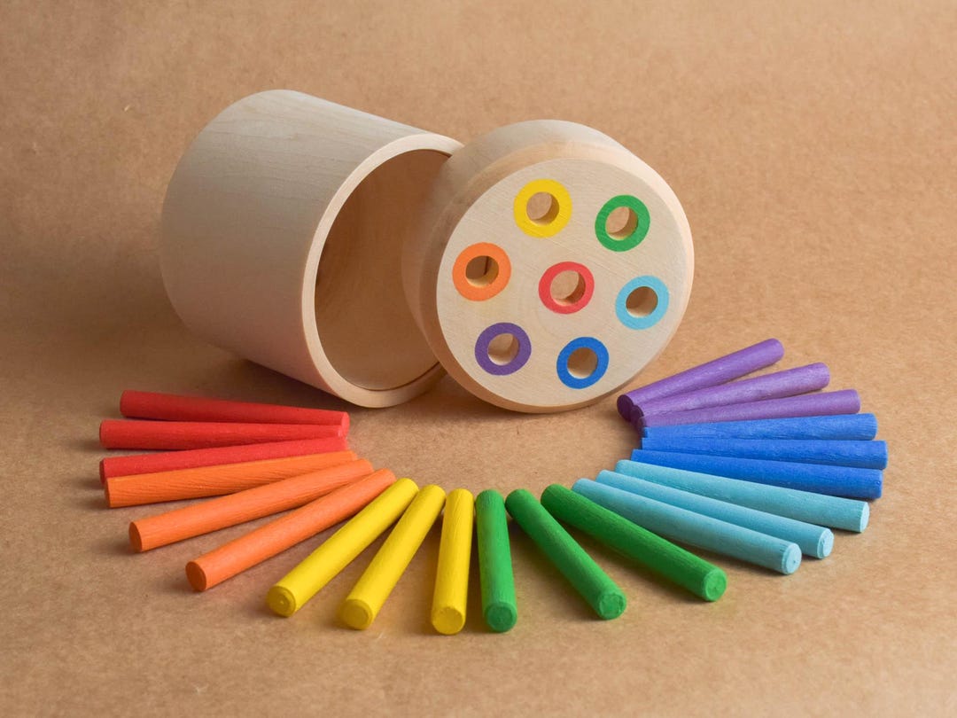 Matchstick Color Drop Sorter Toy Baby Development Learning Game ...