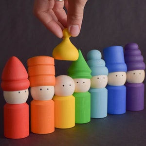 Multicultural Wooden Peg Dolls, Waldorf Family Peg Doll, Little People ...