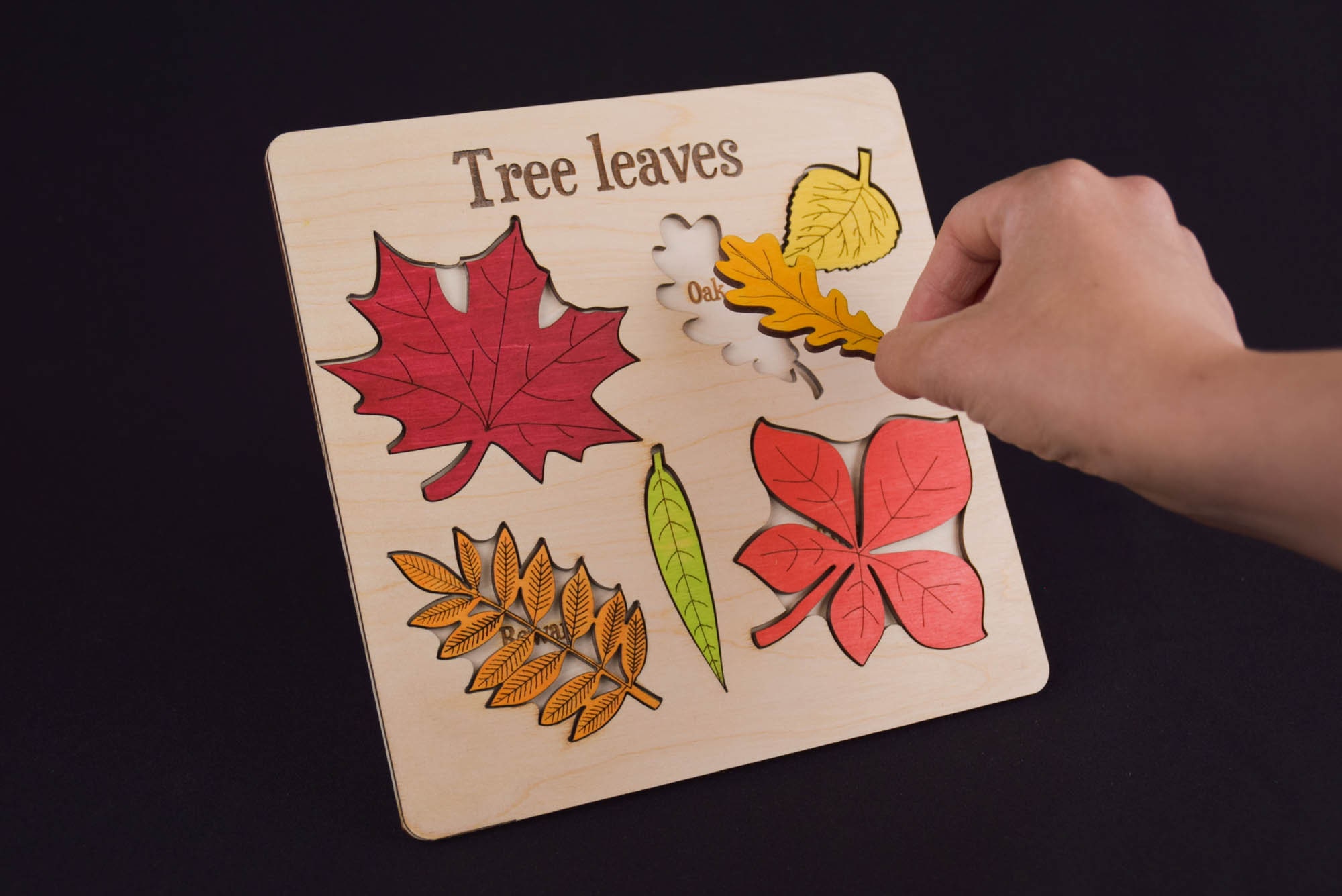 Wood Leaf Montessori Puzzle for Kids Wooden Baby Puzzle | Etsy