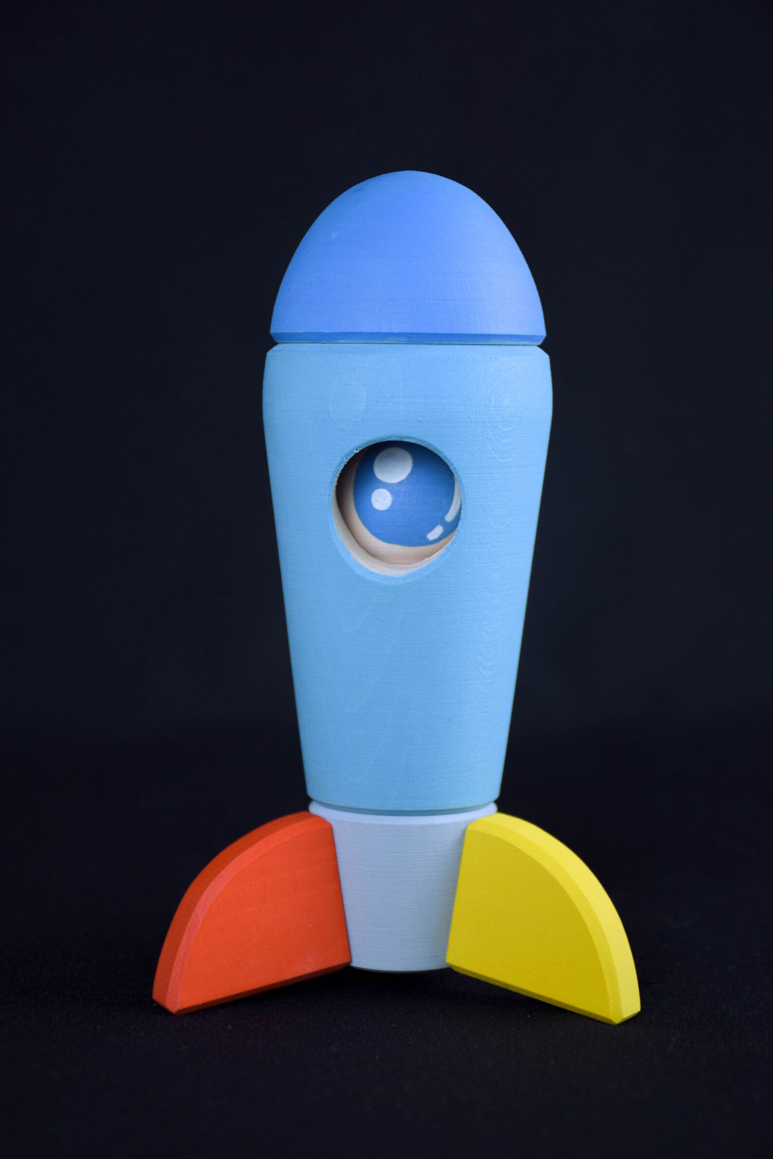 Wooden Rocket with Astronaut Stacker Toy Space Rocket Space | Etsy