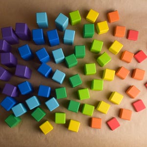 Stepped Counting Blocks Set Colored Wooden Blocks in Storage Tray ...