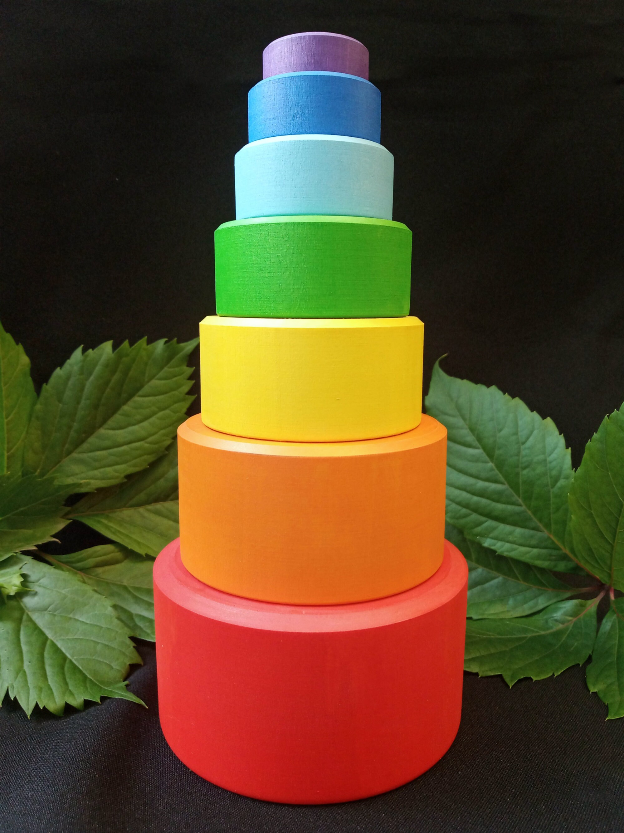 Wooden Nesting Bowls Set Color Sorting Rainbow Rainbow | Etsy