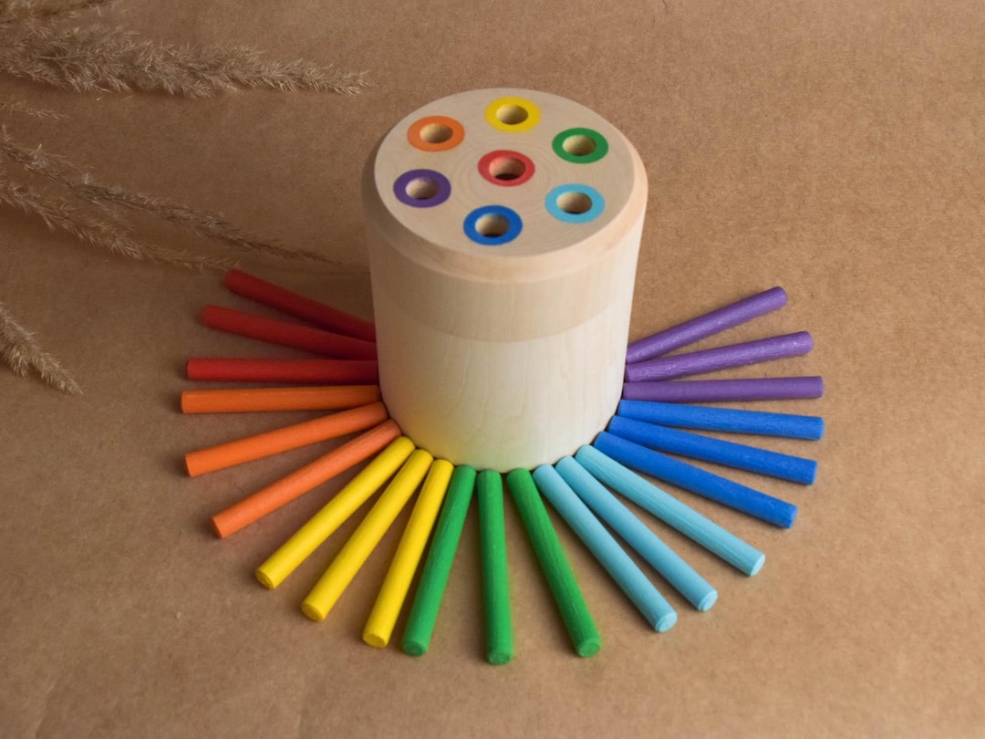 Matchstick Color Drop Sorter Toy Baby Development Learning Game ...