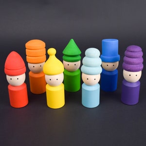 Multicultural Wooden Peg Dolls, Waldorf Family Peg Doll, Little People ...