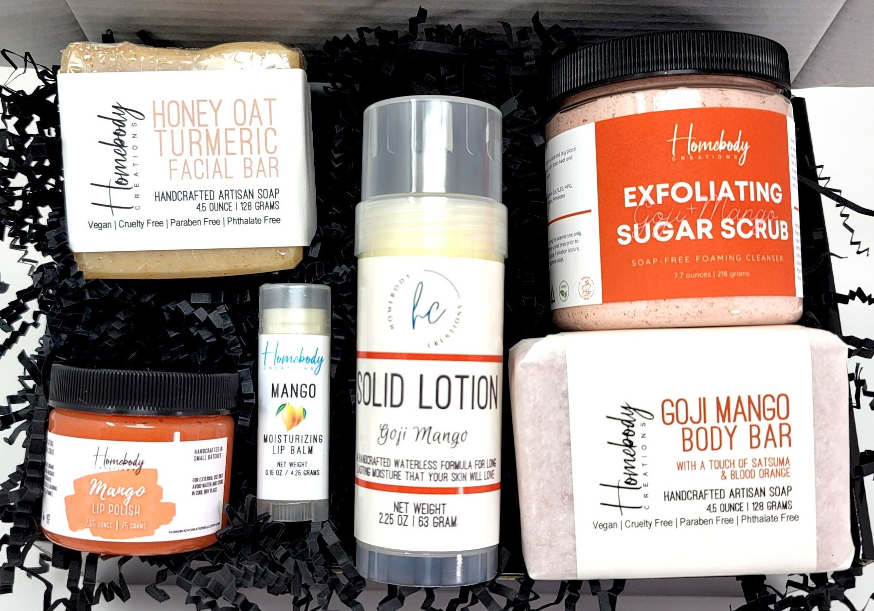 Goji Mango Scented Self Care Gift Set Handcrafted Facial Bar, Body Soap ...