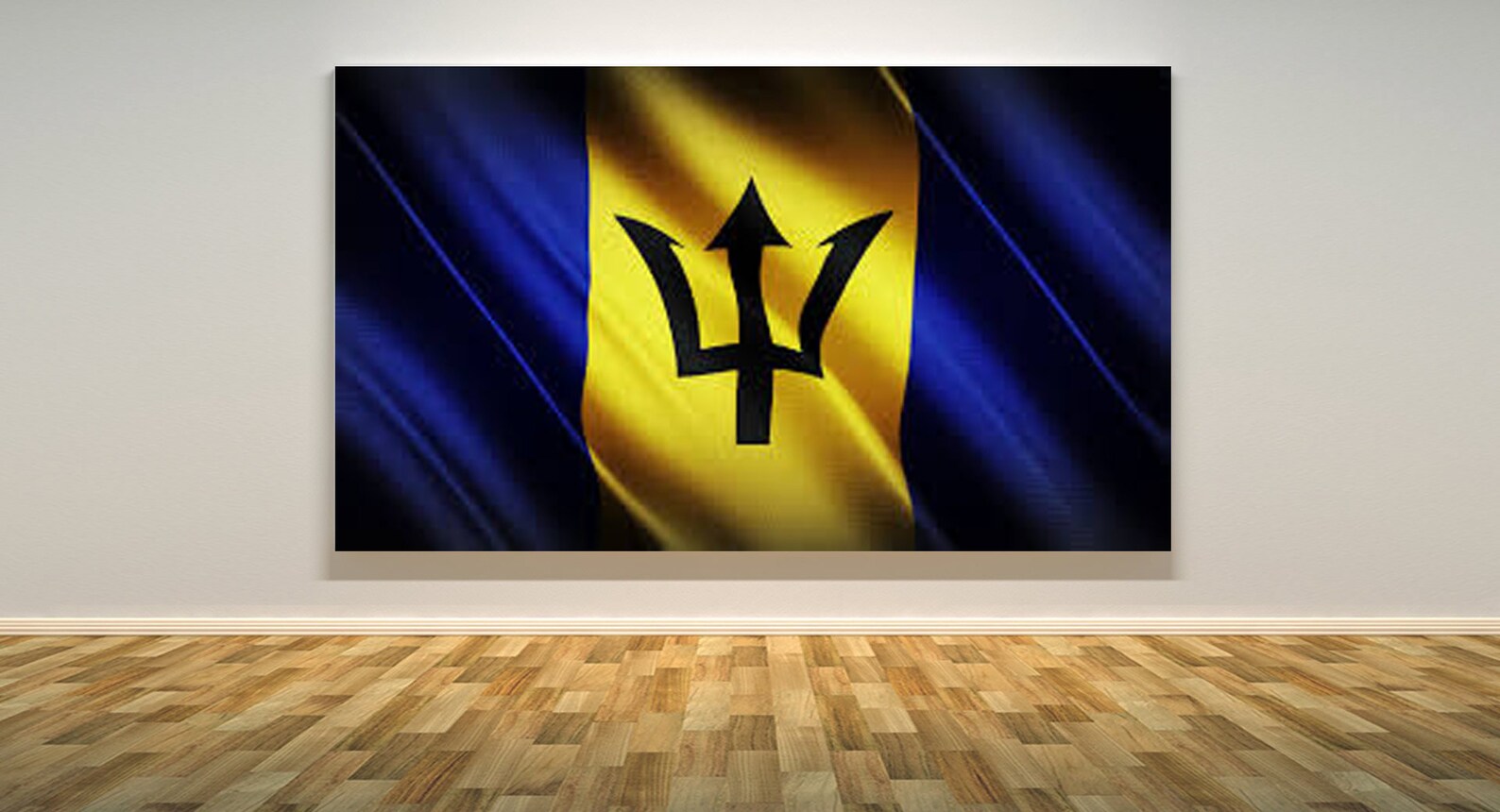 Barbados Waving Flag Wall Art Decor Canvas | Etsy