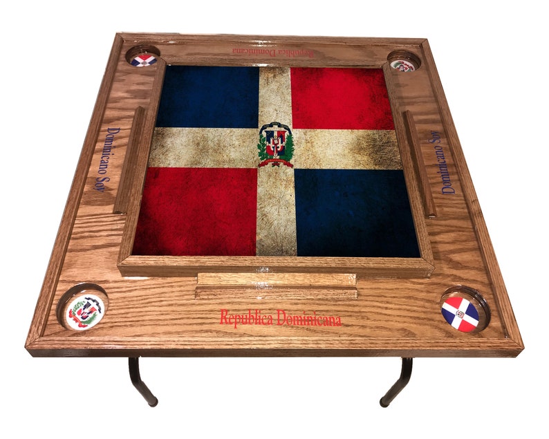 Vintage Dominican Republic Flag Domino Table | Etsy