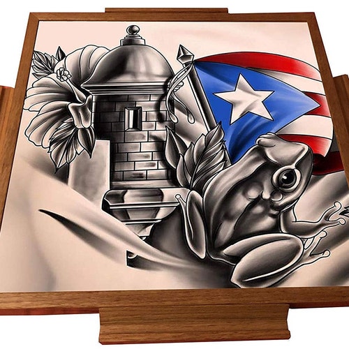 Domino Table puerto Rico Flag - Etsy