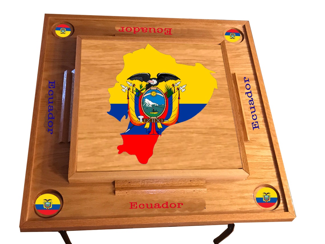 Ecuador Map With Flag Domino Table - Etsy
