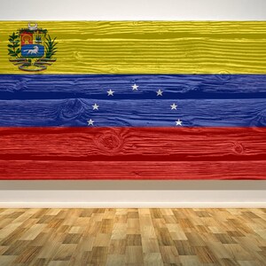 Vintage Wooden Venezuela Flag Wall Art Decor Canvases - Etsy