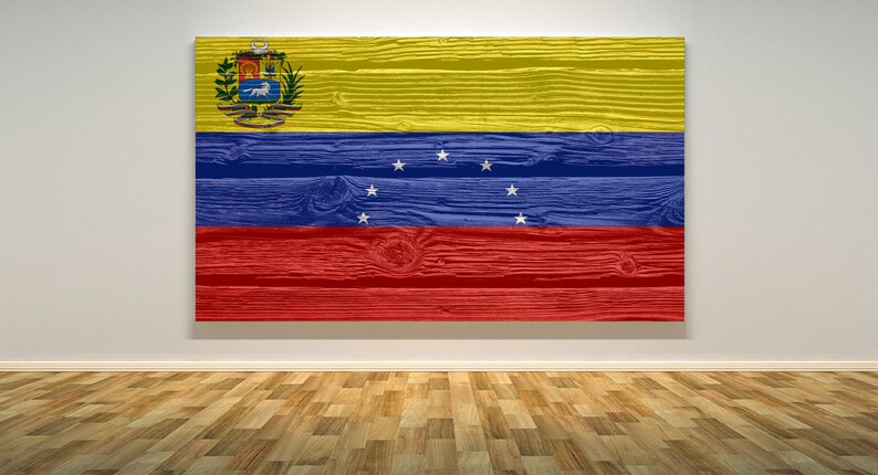 Vintage Wooden Venezuela Flag Wall Art Decor Canvases - Etsy