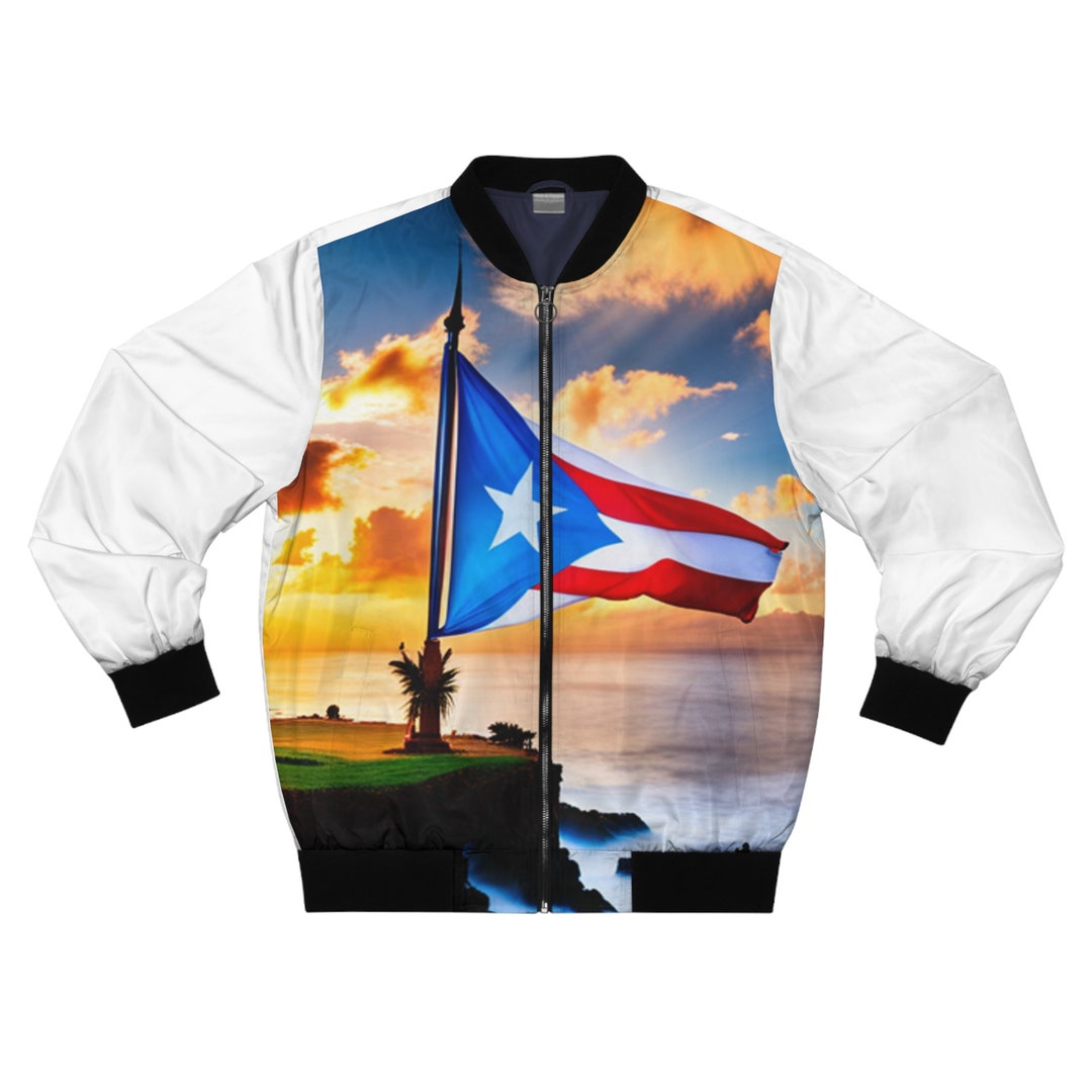 Puerto Rico Flag Men's Bomber Jacket AOP - Etsy