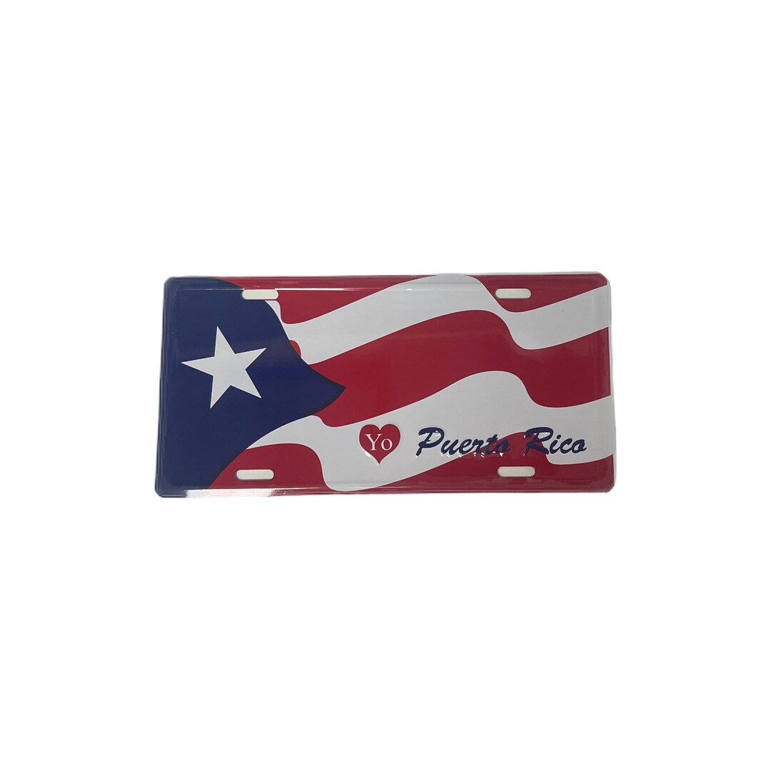 Puerto Rico Flag I Love PR Aluminum License Plate - Etsy