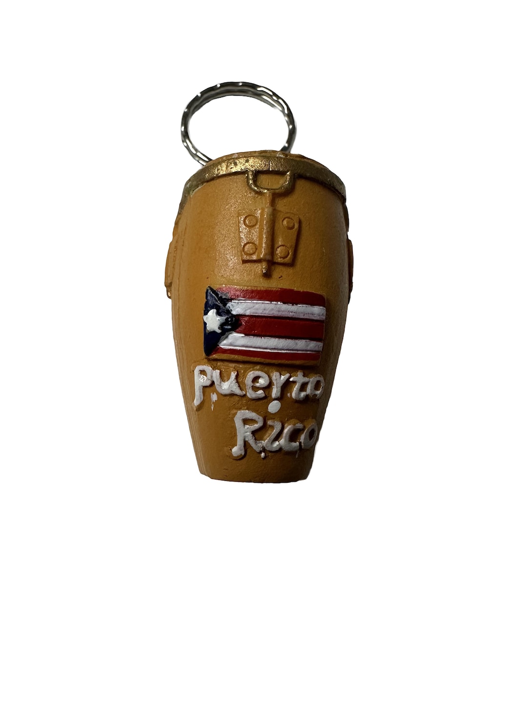 Puerto Rico Flag Conga Keychain - Etsy