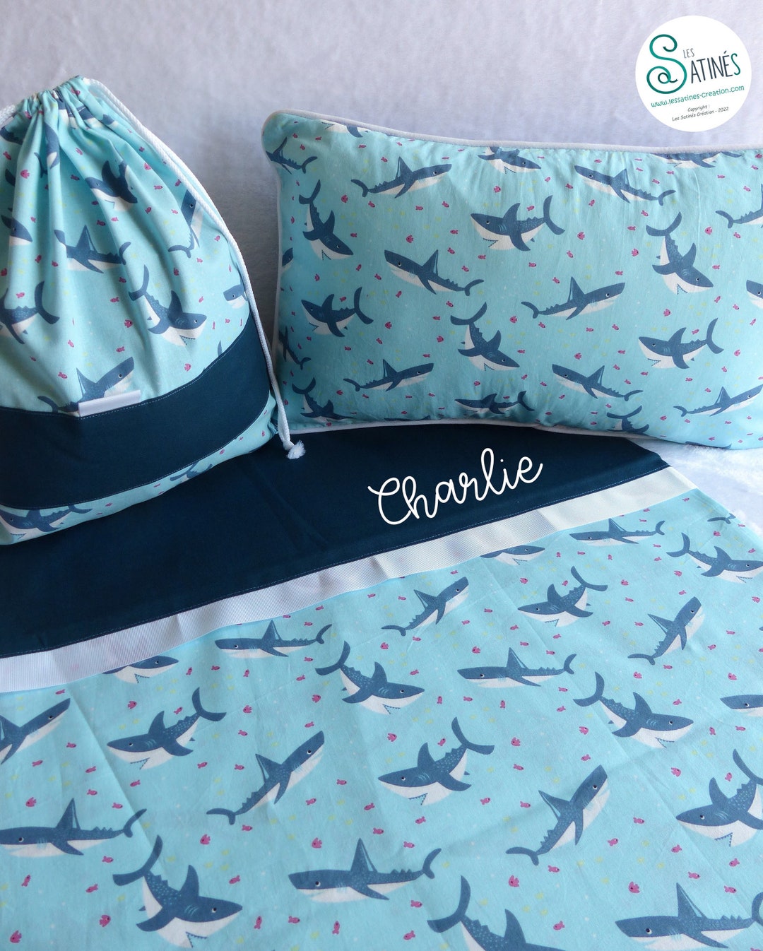 Back to School Kit Kindergarten Nap Blue Shark Customizable - Etsy