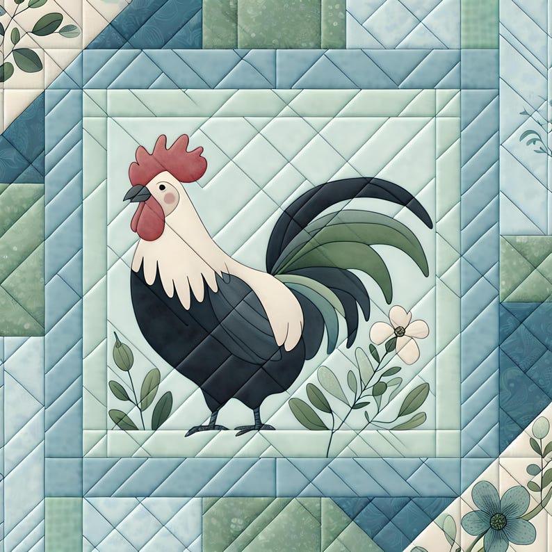 Patchwork Chickens for Decoration, Quilting and Scrapbook- and of ...
