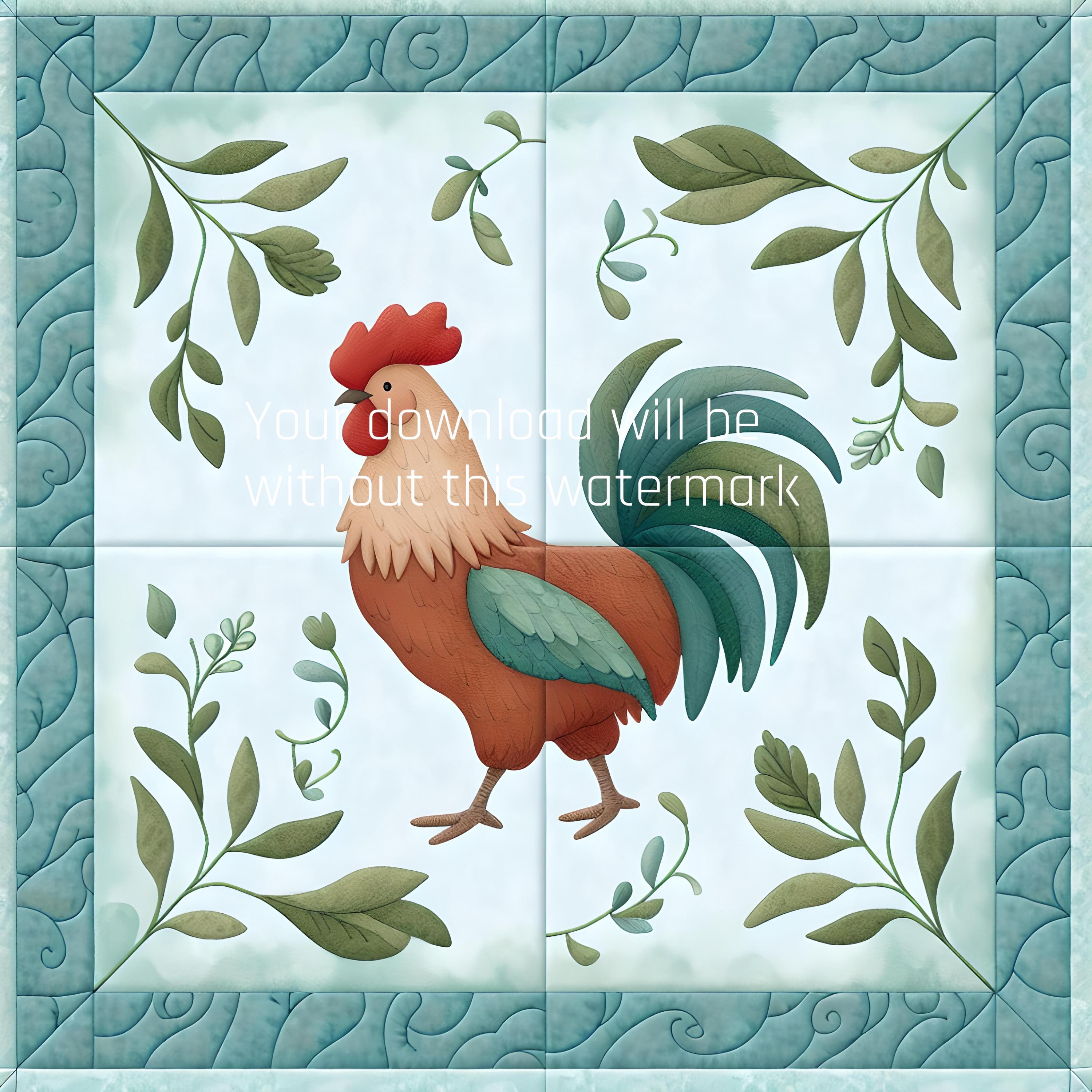 Patchwork Chickens for Decoration, Quilting and Scrapbook- and of ...