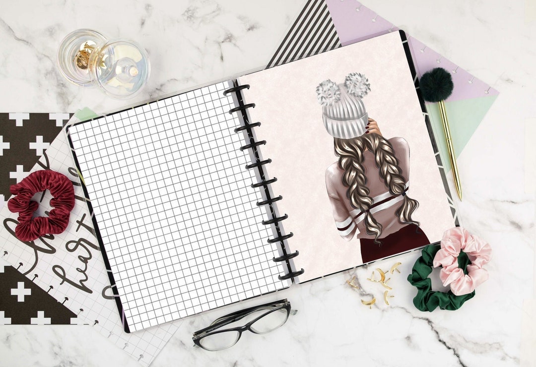 Winter Fashion Girl Planner Dashboard, Christmas Vellum Dashboard ...