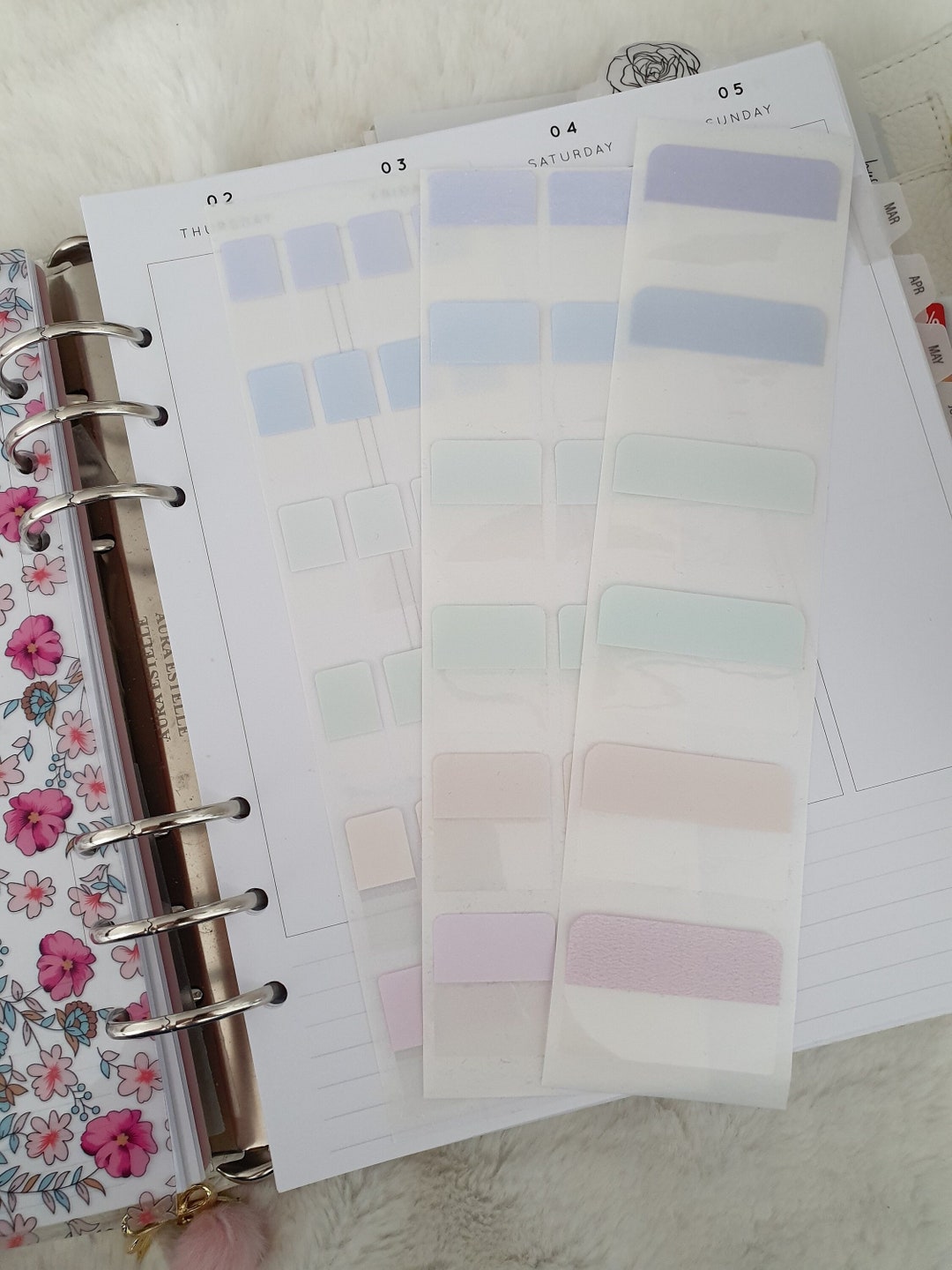 Pastels - Adhesive Planner Tabs, Index Sticky Notes, Tab Dividers, Page ...
