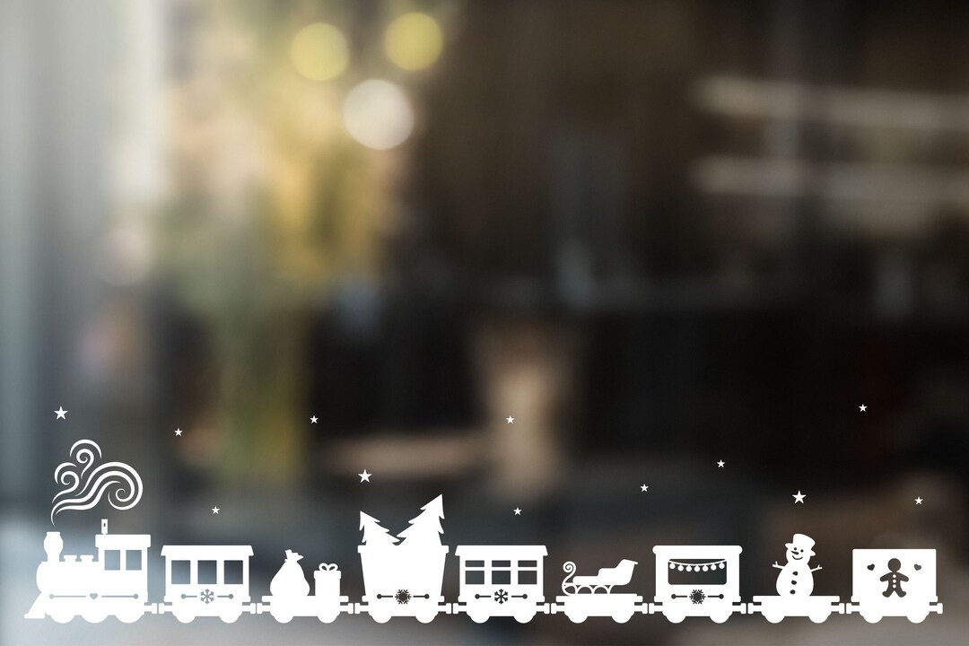 Christmas Train Window Cling: Winter Holiday Home Decor - Etsy