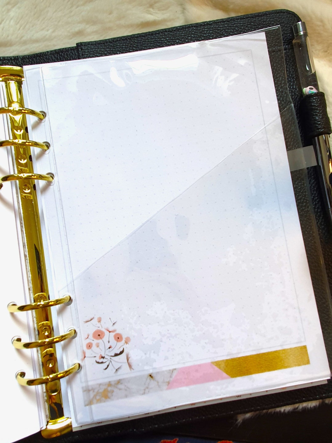 A5 Secretarial Pocket, Clear Planner Pocket, 6 Ring Planner, Card ...