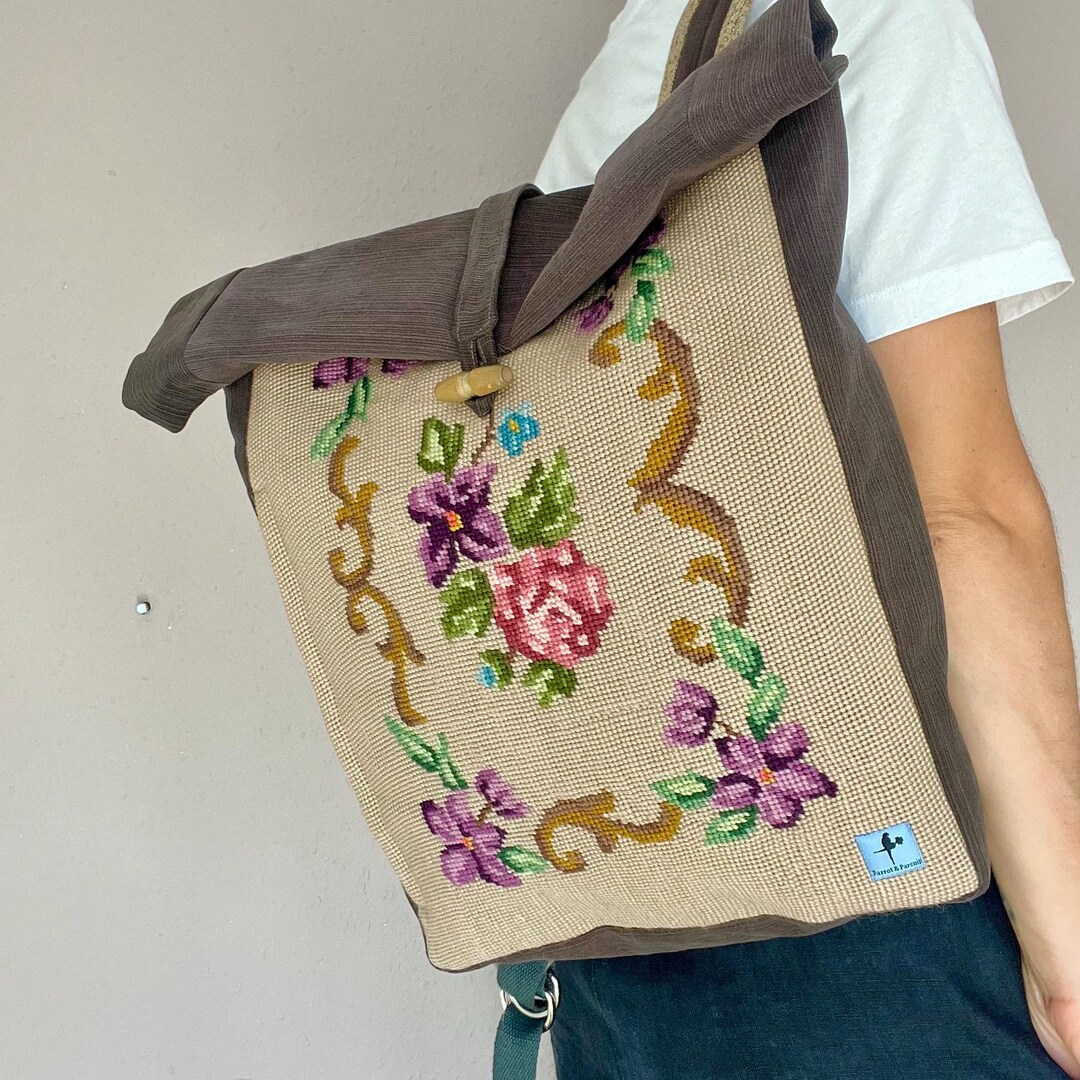 Rolltop Rucksack, Created Using Entirely Vintage and Repurposed Fabrics ...