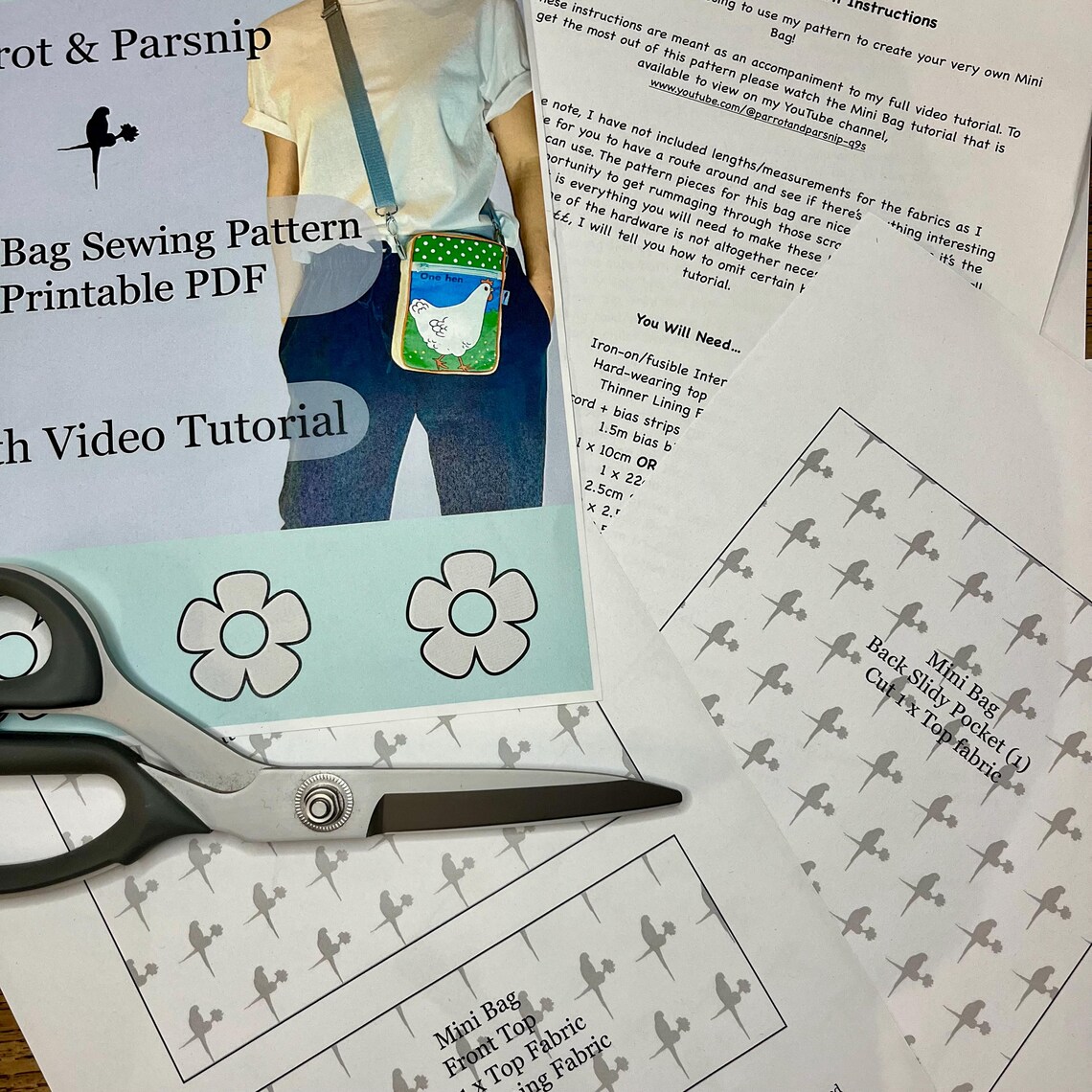 Mini Bag Sewing Pattern, Printable PDF Download, Includes Video ...