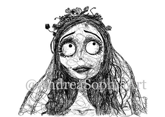 Corpse Bride Emily Full Body Drawing