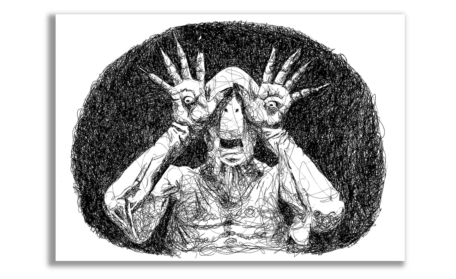 Pan's Labyrinth The Pale Man Black and White Art Print A4 | Etsy