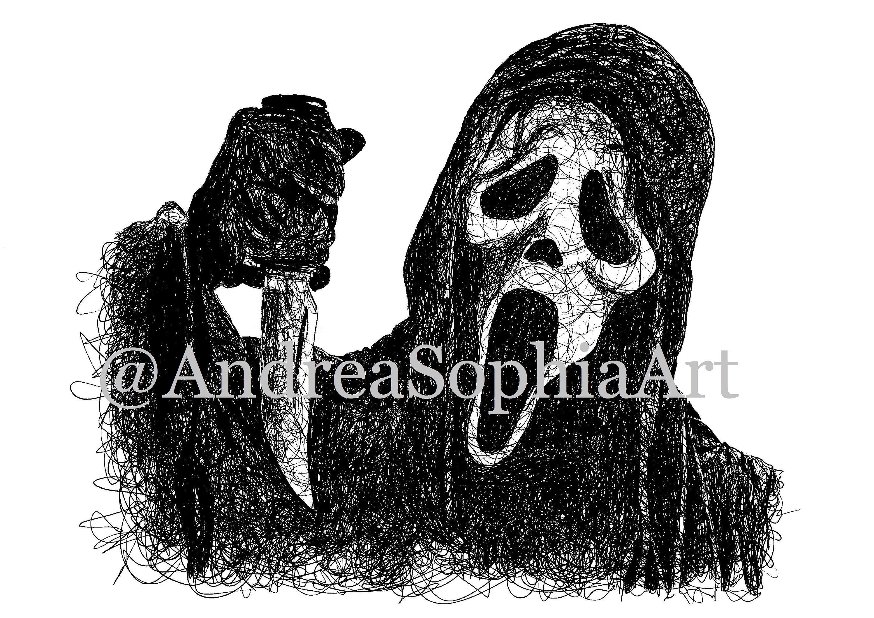 Screaming Face Sketch