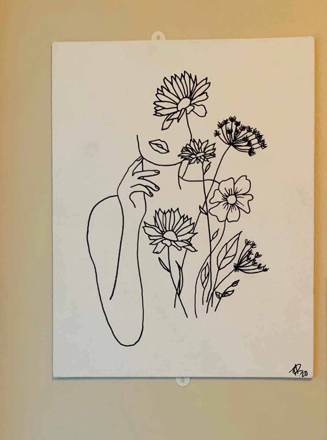 Minimal Line Art Painting - Etsy