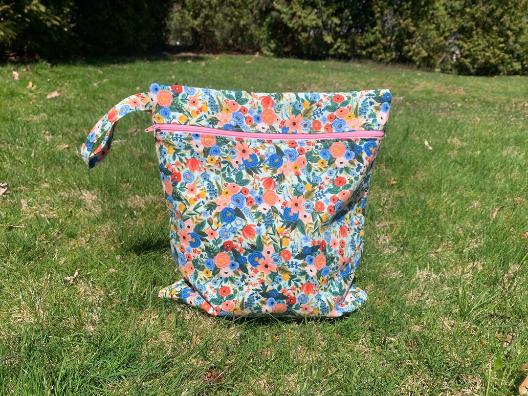Rifle Paper Co. Wet Bag, PUL Lined Zipper Bag for Cloth Diapers ...