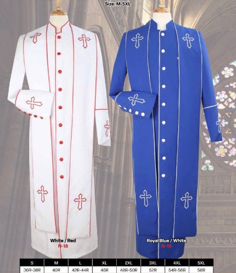 Clergy Robe Men's Cassock Pastor Robe With Matching Stole - Etsy